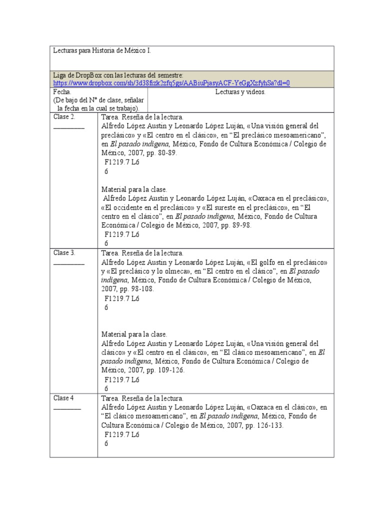 Lecturas para Historia de México I | PDF | Mesoamérica | México