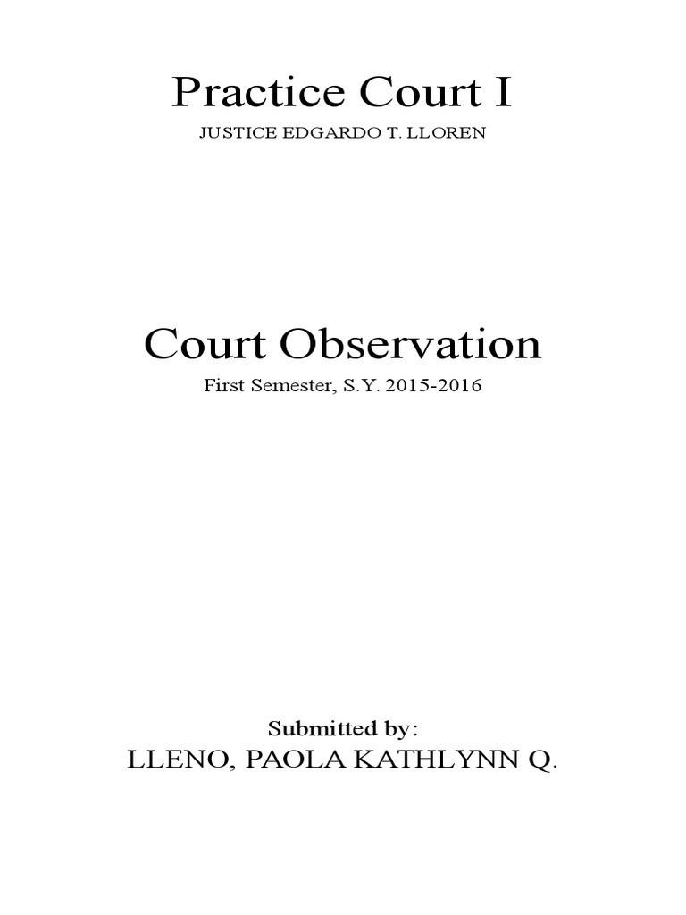 Court Observation Report: Justice Lloren | PDF