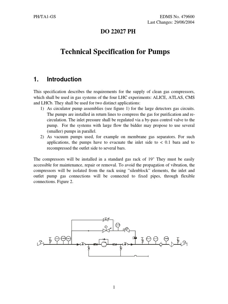 Technical Specification For Pumps | PDF | Atlas Experiment | Pump