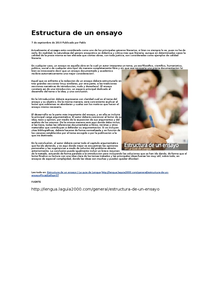 Estructura de Un Ensayo | PDF | Ensayos | Science