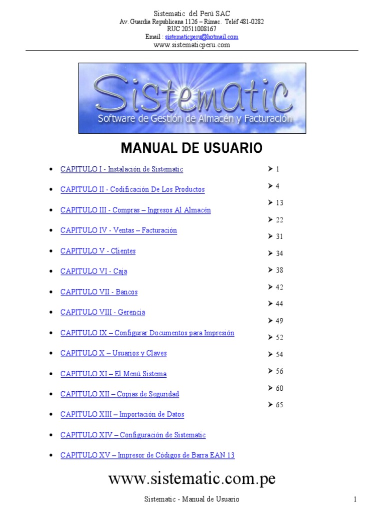Manual de Usuario de Sistematic | PDF | Point and Click | Correo ...