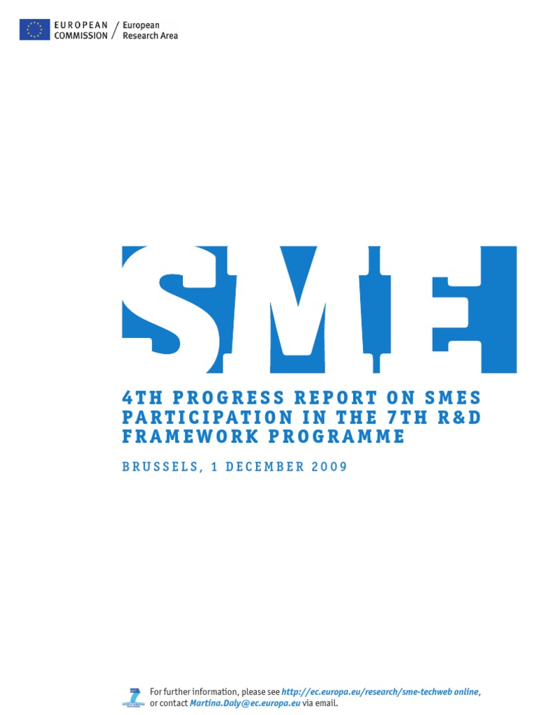 SME 4th Progress Report On SMEs Participation in The 7th R&D Framework ...