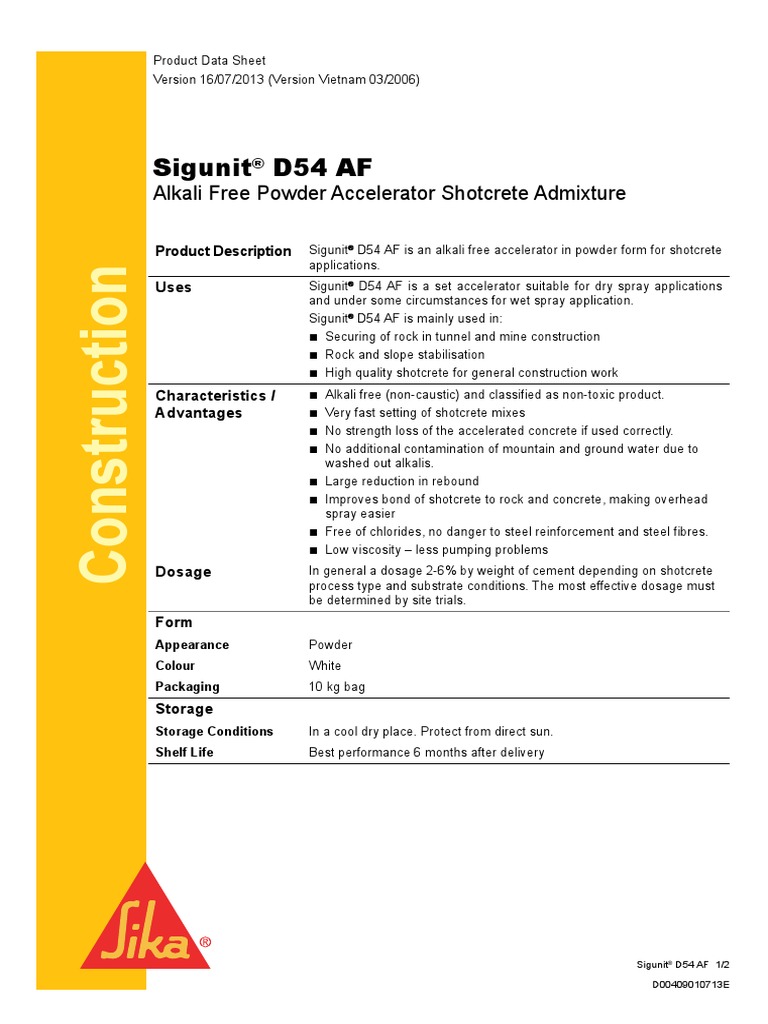 Sika PDS - E - Sigunit D54 AF | PDF