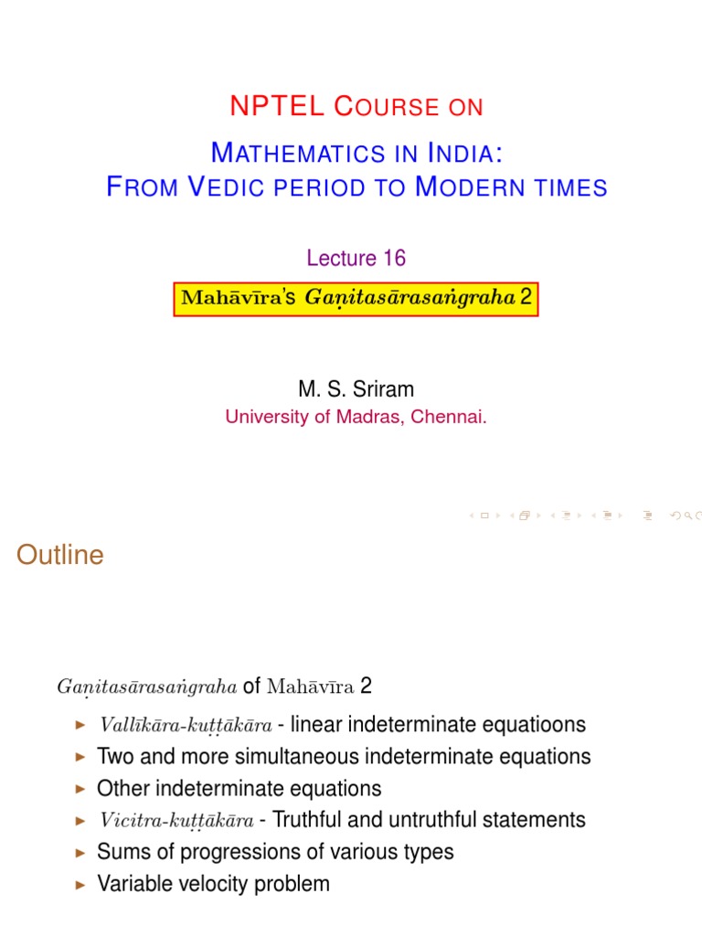 Ancient Indian Math Techniques | PDF | Equations | Velocity