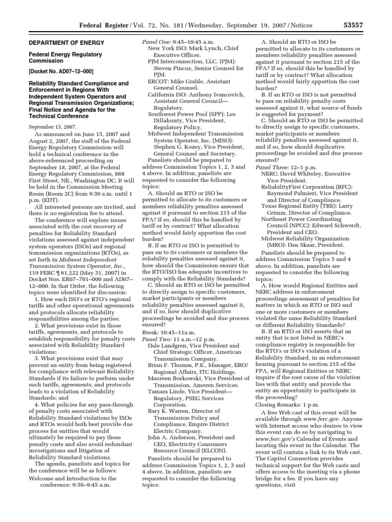 Federal Register / Vol. 72, No. 181 / Wednesday, September 19, 2007 ...