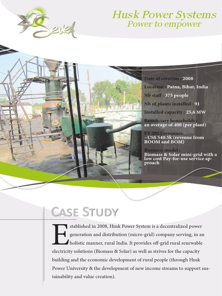 Case Study: Husk Power Systems | PDF | Gasification | Power Station