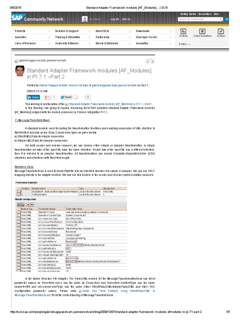 8.standard Adapter Framework Modules (AF - Modules) PDF | PDF | Xslt ...