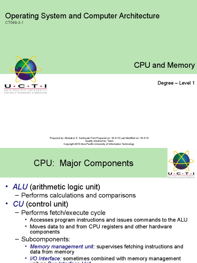 Operating System And Computer Architecture Ct049 3 1 Os Pdf Computer Memory Instruction Set