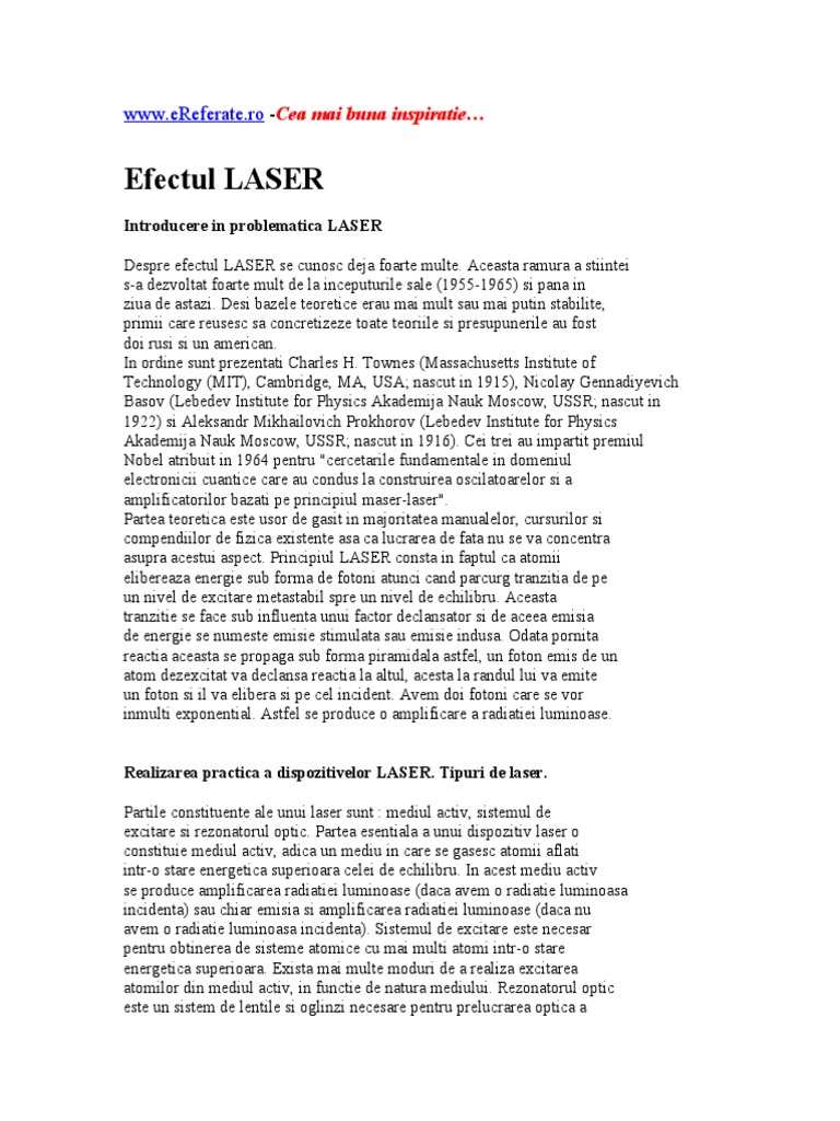 Efectul Laser | PDF