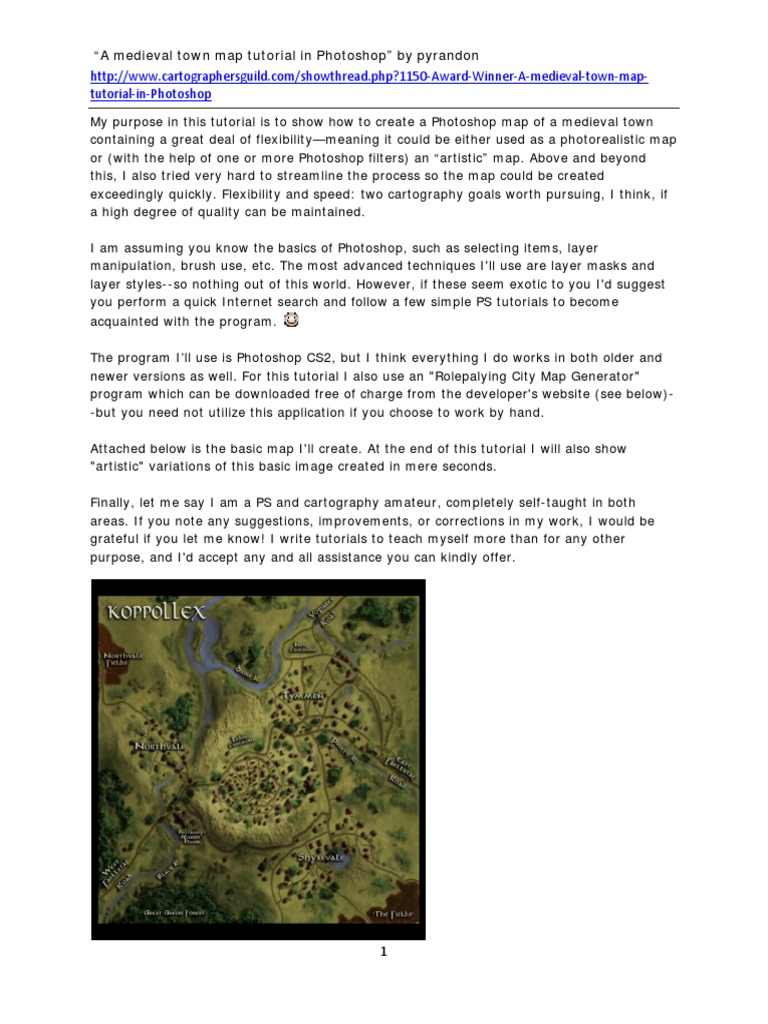Medieval Town Map Creation Guide | PDF | Adobe Photoshop | Graphic Design