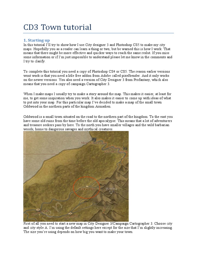 Cd3 Town Tutorial Pdf Adobe Photoshop Computer Graphics