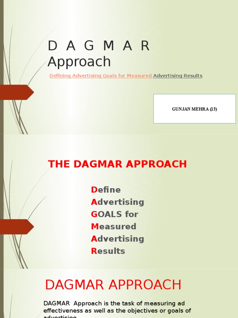 Understanding the DAGMAR Approach | PDF | Advertising | Target Audience