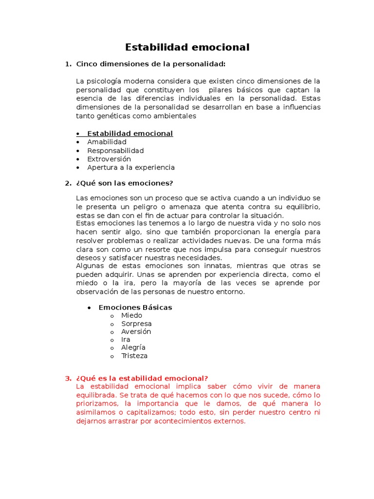 Estabilidad emocional | Emociones | Autosuperación