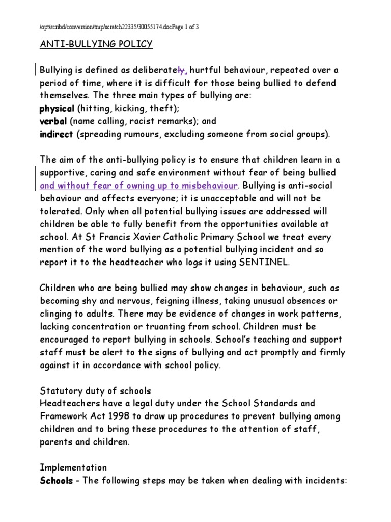Anti Bullying | PDF | Bullying | Interpersonal Relationships