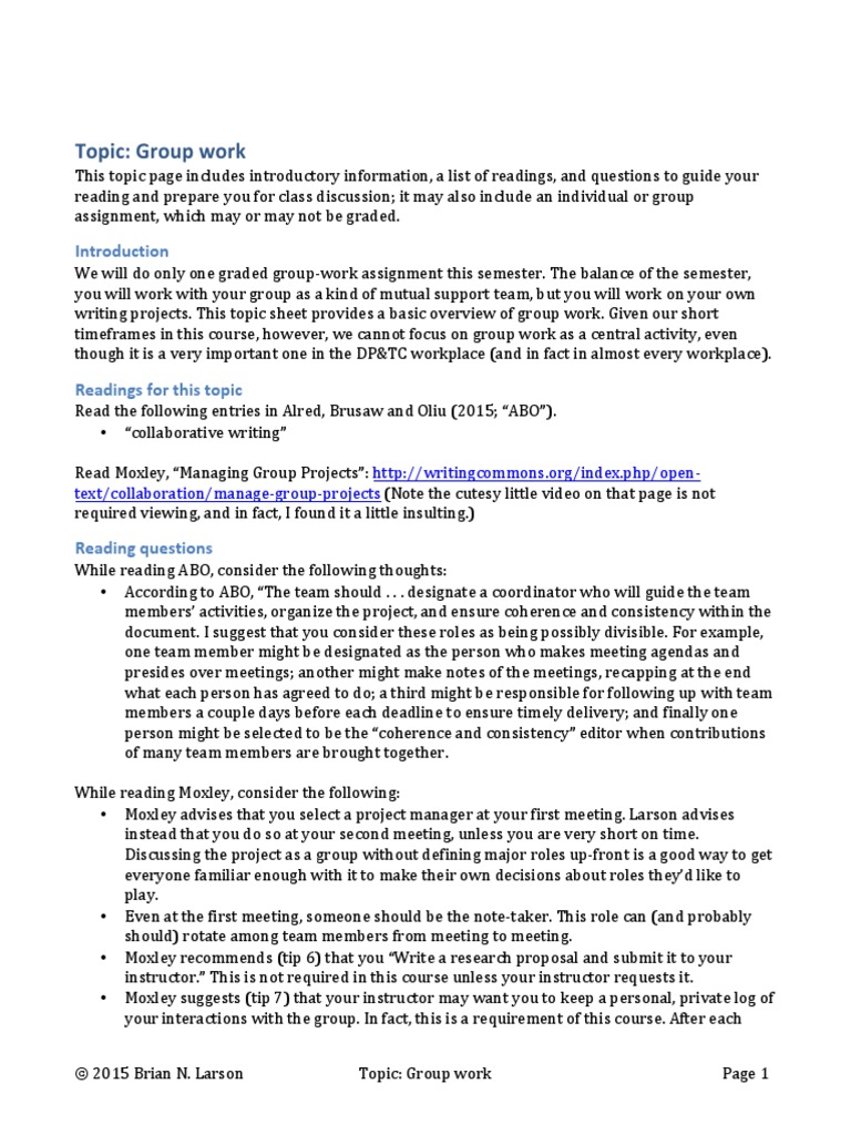 Topic Group Work | PDF | Communication | Cognition