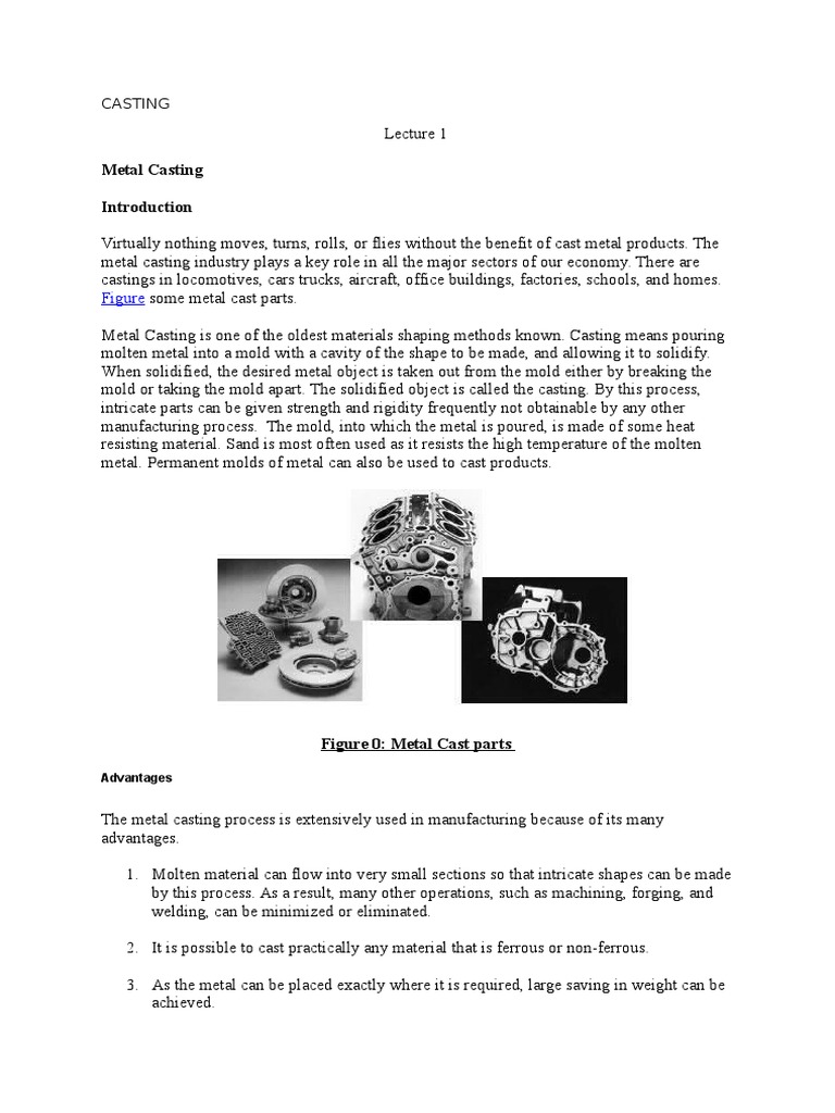 Metal Casting | PDF | Casting (Metalworking) | Foundry