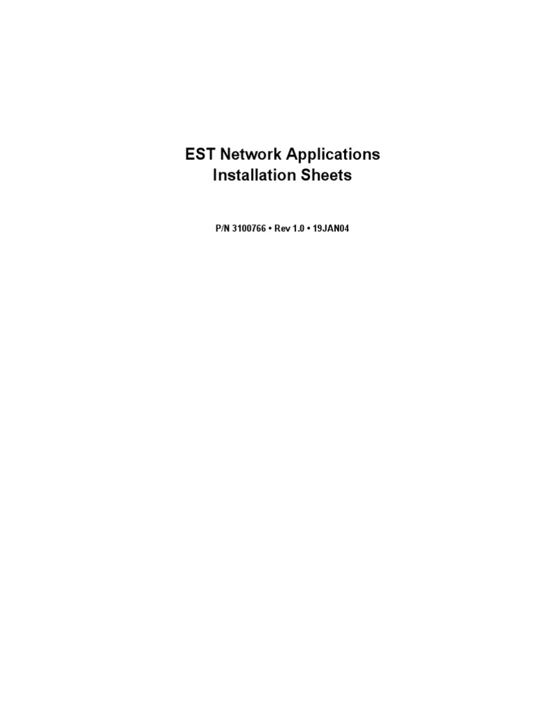 EST Network Applications Installation Sheets | PDF | Port (Computer ...
