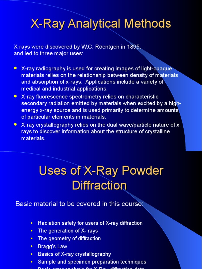 01-XRD Intro.ppt | X Ray Crystallography | Crystallography