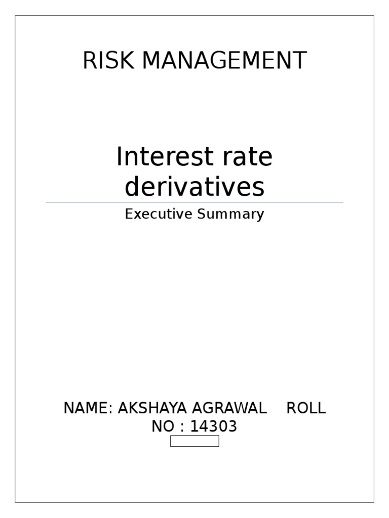 Interest Rate Derivatives | PDF | Derivative (Finance) | Futures Contract