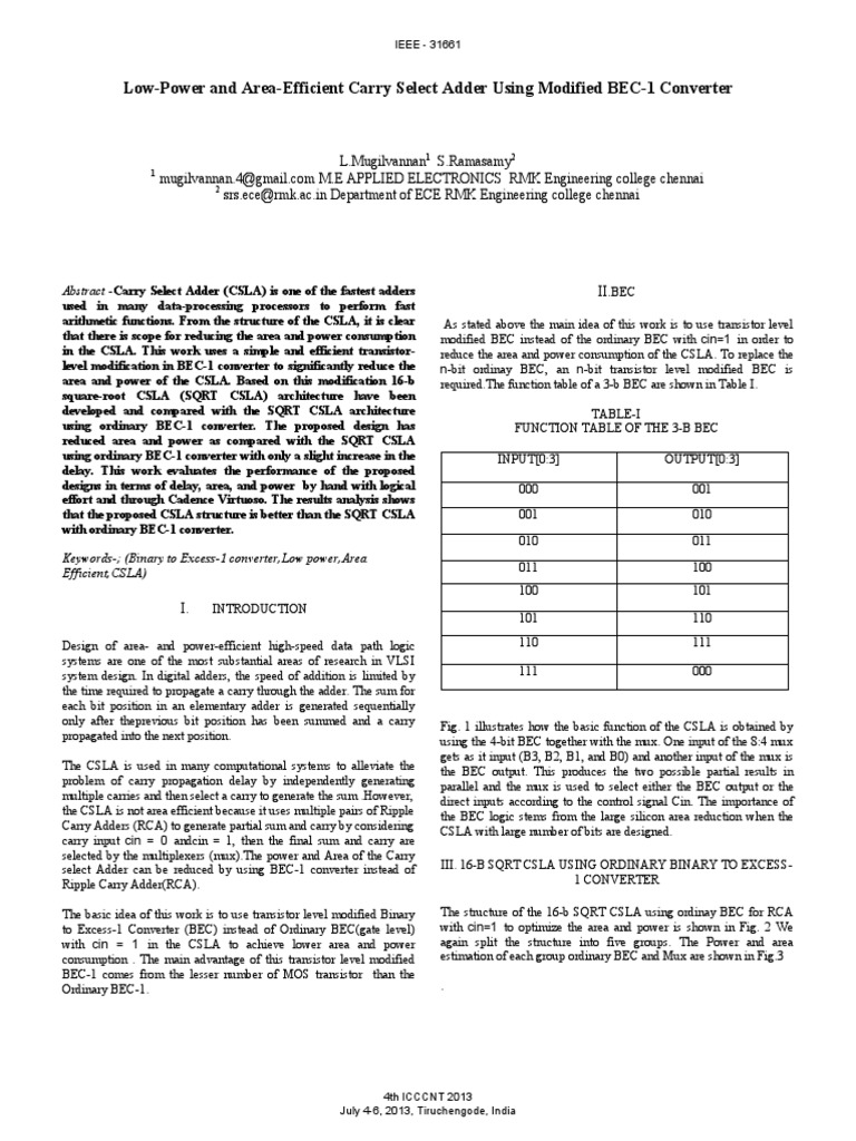Low-Power and Area-Efficient 16-Bit Square Root Carry Select Adder ...