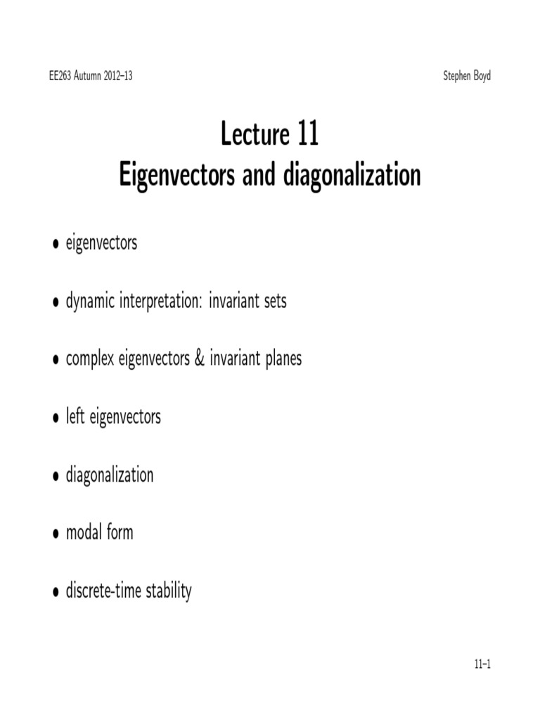 Eigenvectors and Diagonalization | PDF | Eigenvalues And Eigenvectors ...