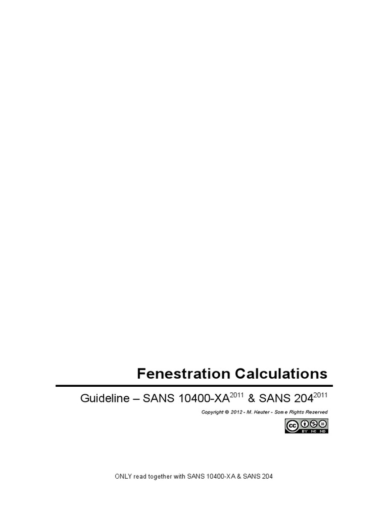 Fenestration Calculation Guideline | PDF | Creative Commons | License