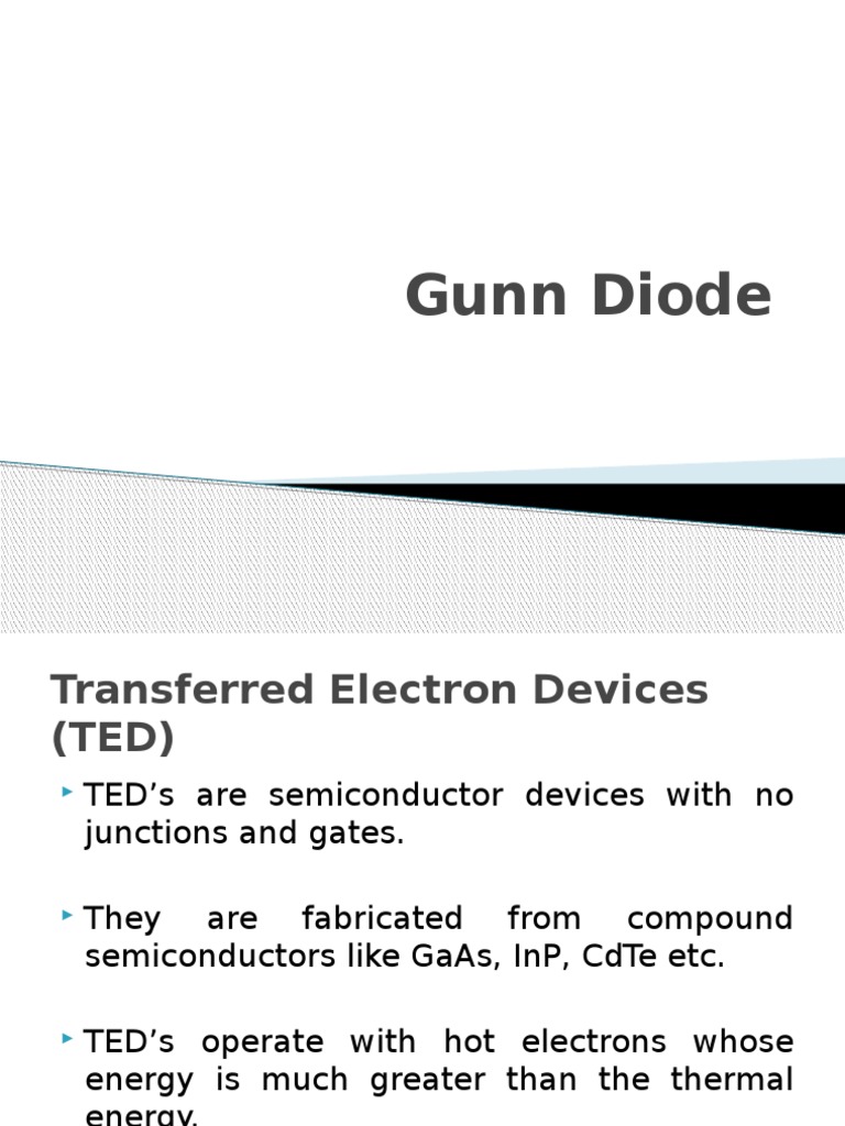 Gunn Diode: RWH Theory and Applications | PDF | Diode | Condensed ...