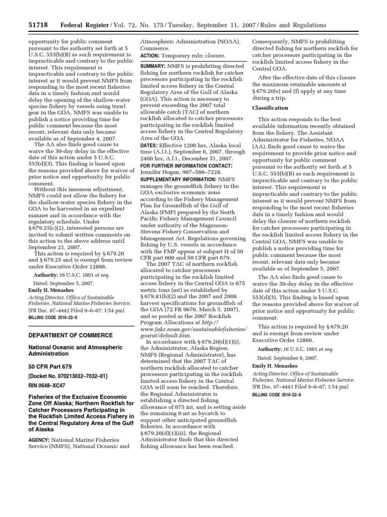 Rule: Fishery Conservation and Management: Alaska Fisheries of ...