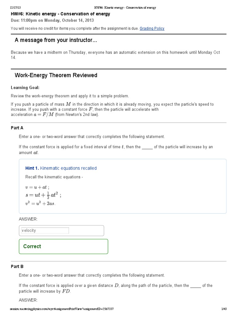 Mastering Physics | PDF | Nature | Mechanical Engineering