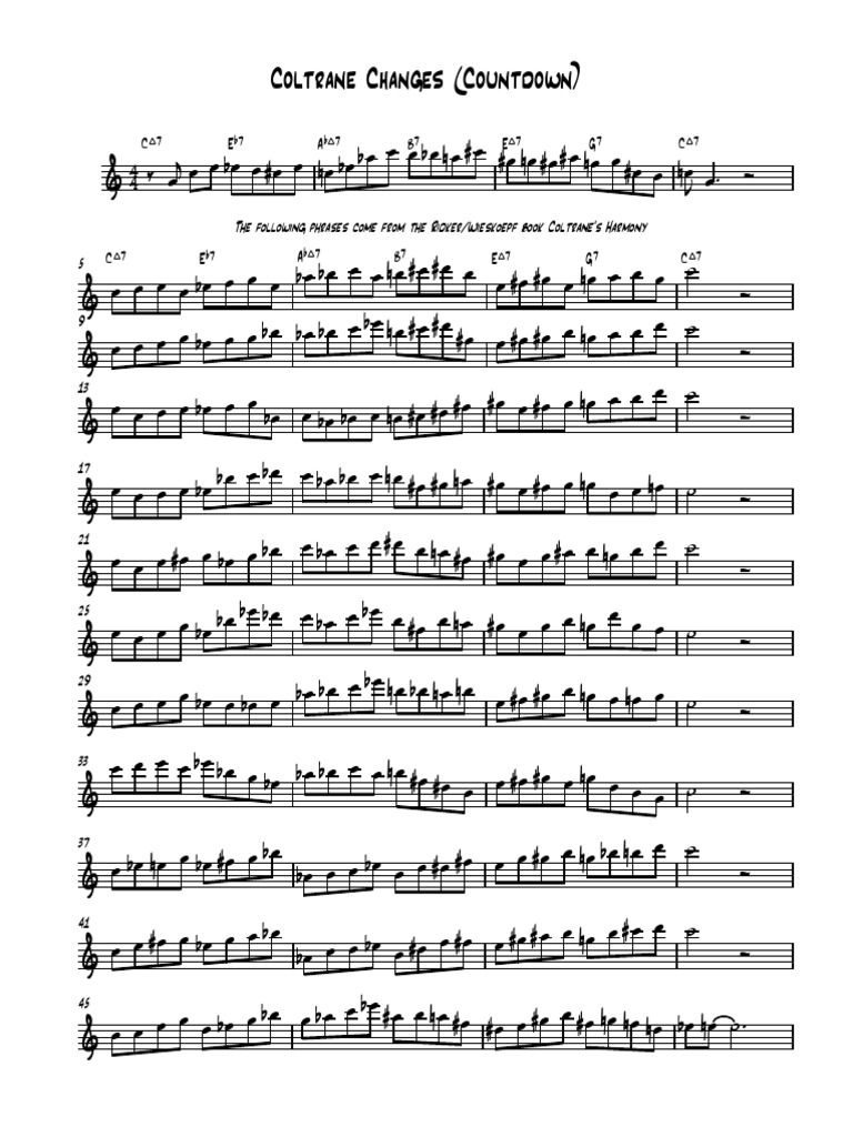 Coltrane Changes Overview | PDF