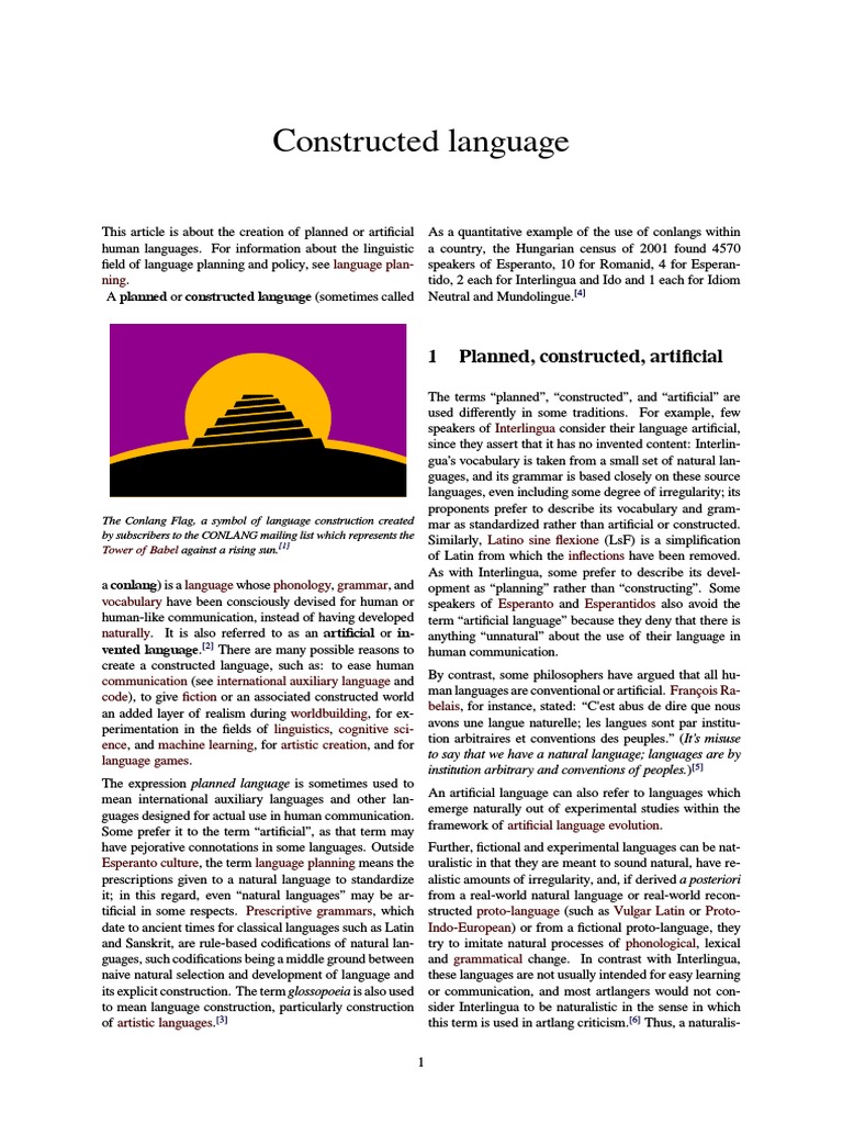 Constructed Language | PDF | Cognition | Human Communication