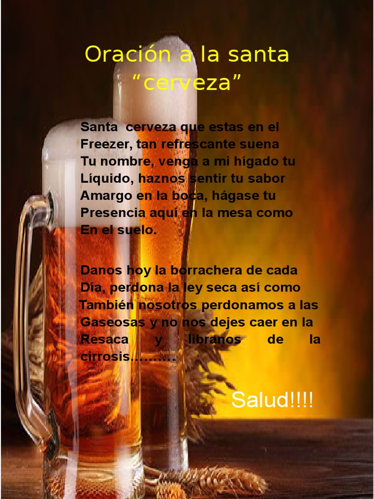 Oración a La Santa cerveza