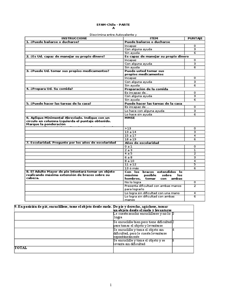 Efam Parte A, B y Pautas | PDF | Hipertensión | Depresión (estado de ánimo)