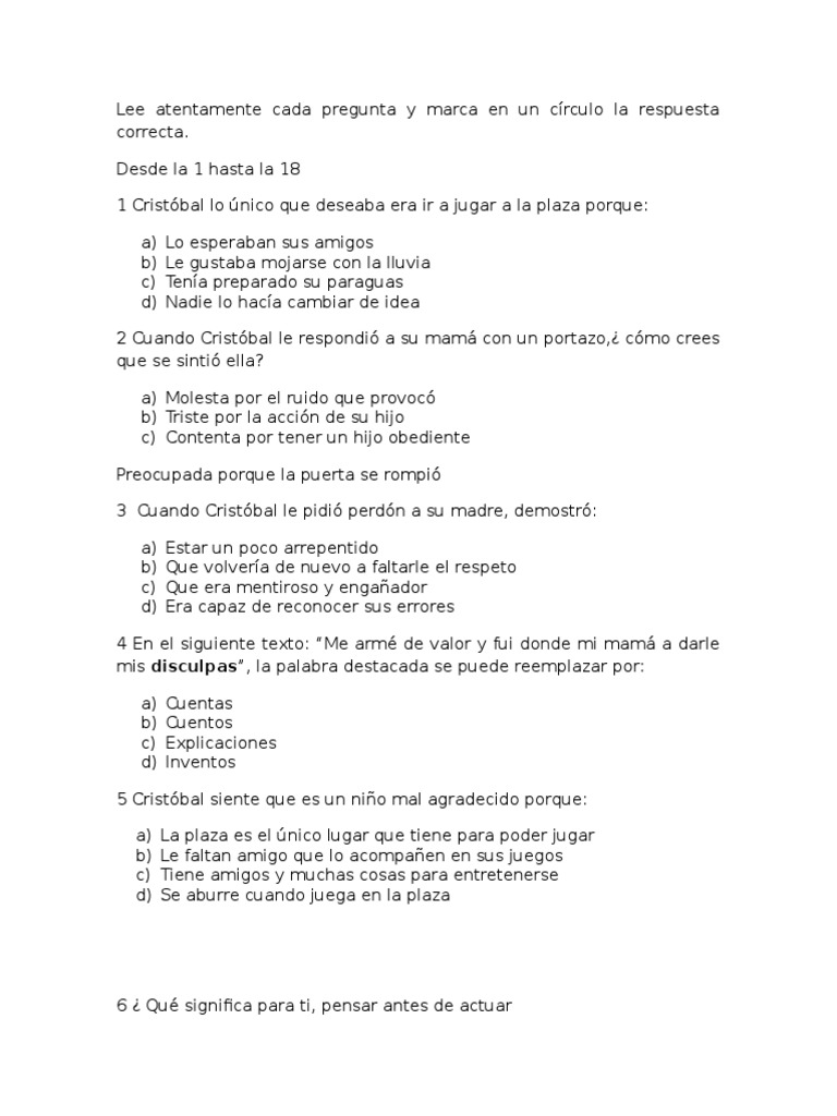 Prueba Libro Nada Me Resulta | PDF