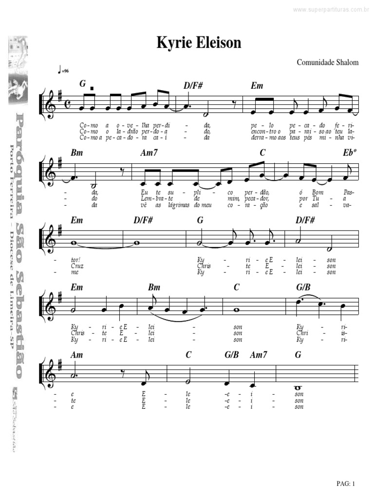Kyrie Eleison: Letra e Partitura | PDF | Artes Linguísticas e Disciplina