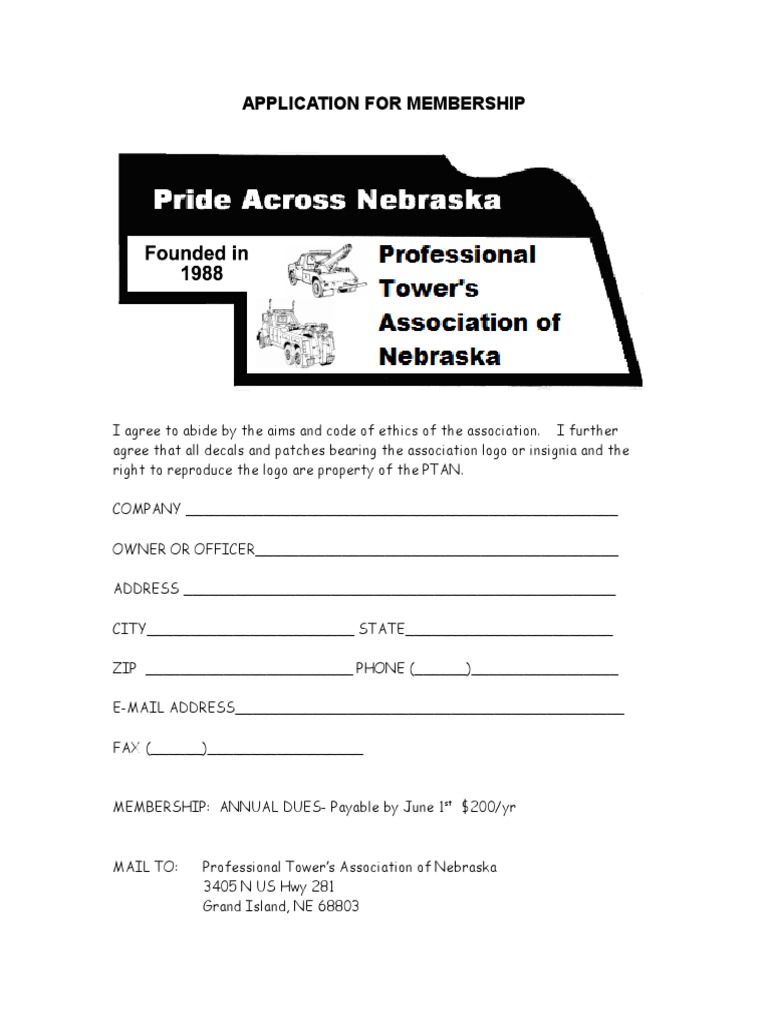 PTAN Membership Application Form | PDF | Career & Growth | Business