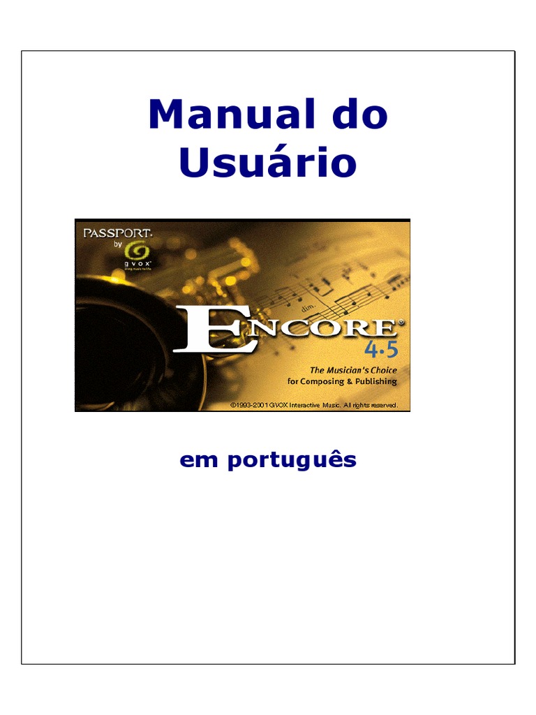 Manual Encore 45 em Portugues PDF | PDF
