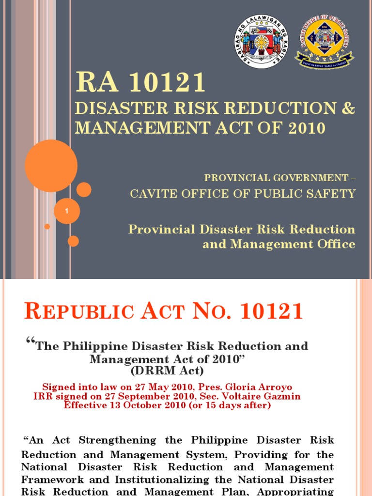 RA 10121 Lecture | Emergency Management | Disaster Risk Reduction ...