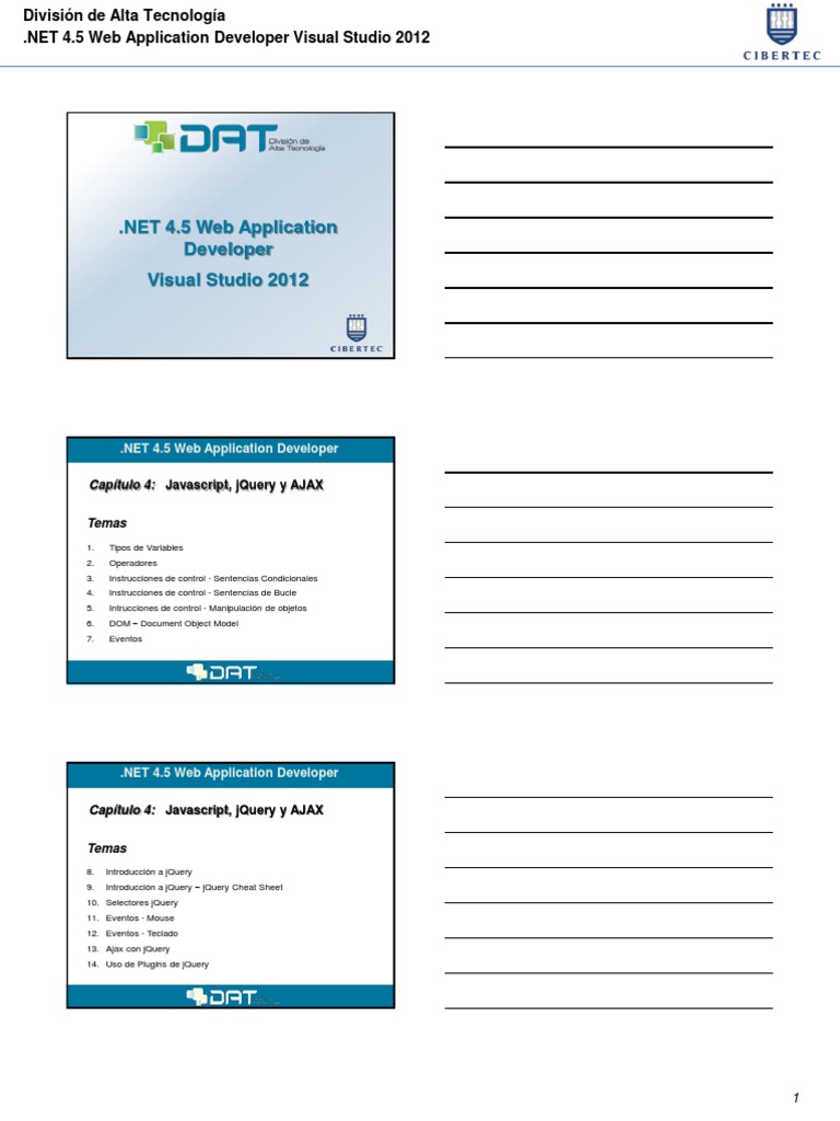 PowerPoint 4 - Javascript, JQuery y AJAX | PDF | J Query | Script Java