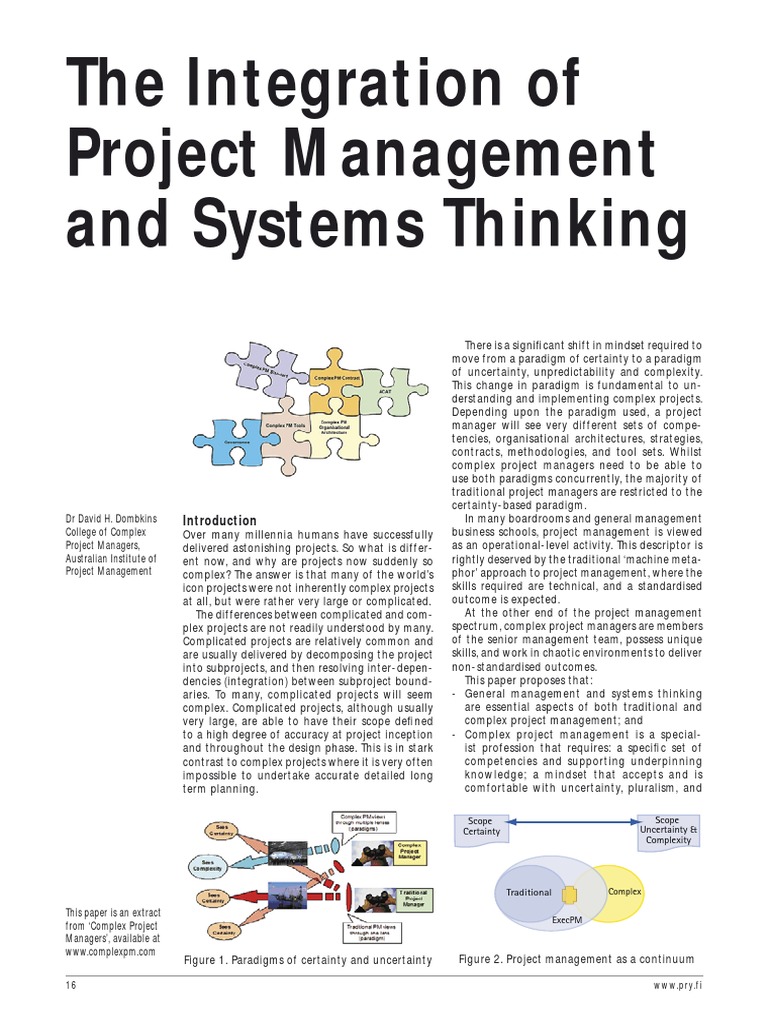 Integrating Project Management & Systems Engineering | PDF | Project ...