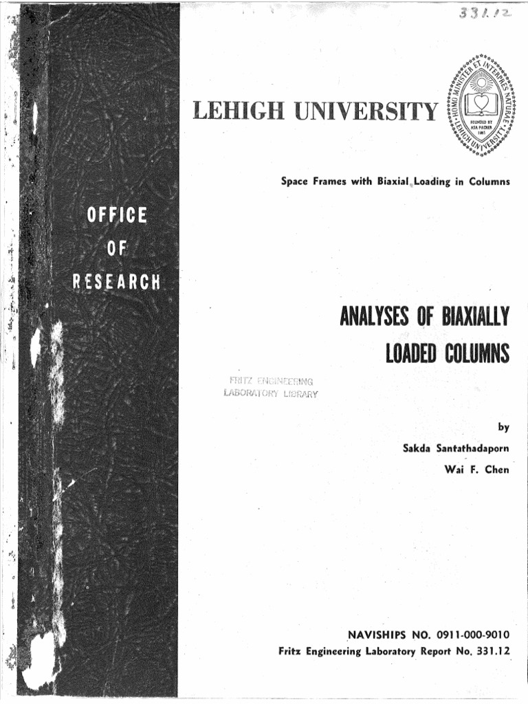 Analysis of Biaxially Loaded Columns | PDF | Bending | Buckling