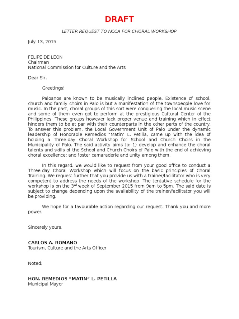 Letter To NCCA | PDF | Business