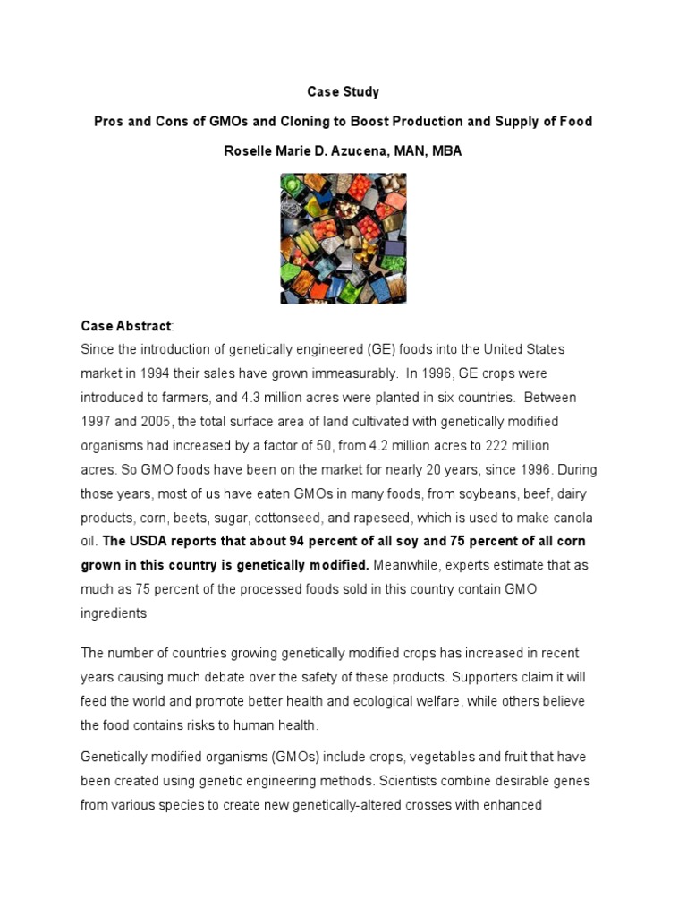 Case Study On GMOs | PDF | Genetically Modified Organism | Genetically ...