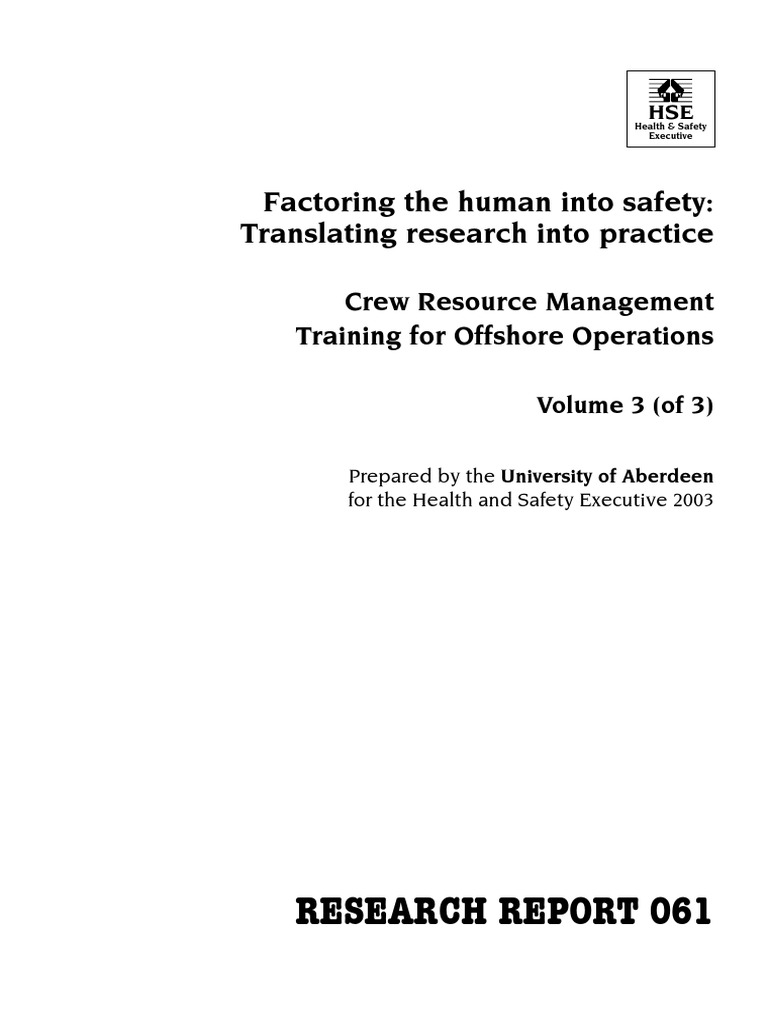Crew Resource Management Training For Offshore Operations PDF | PDF ...