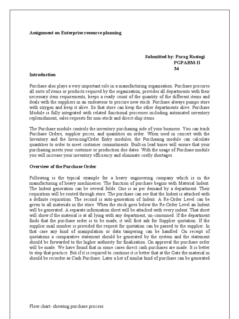 ERP - Purchase Module | PDF | Inventory | Enterprise Resource Planning