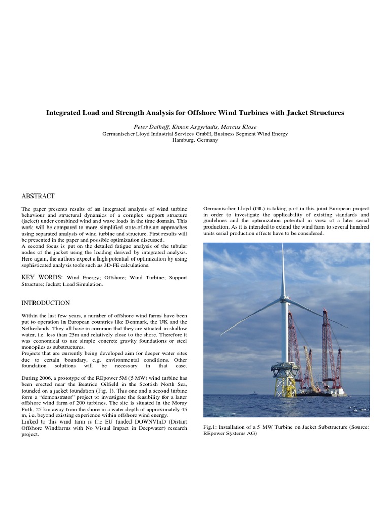 GL Offshore Wind Turbine Jacket Design Paper | PDF | Offshore Wind ...