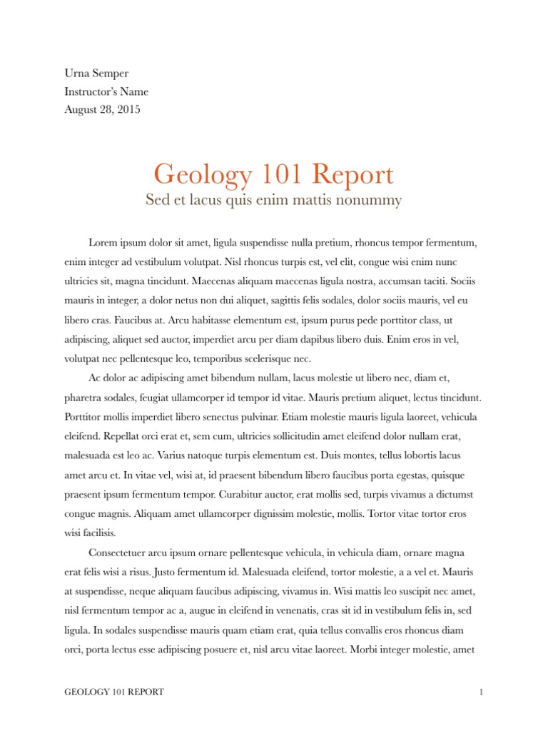 Geology 101 Report Overview | PDF