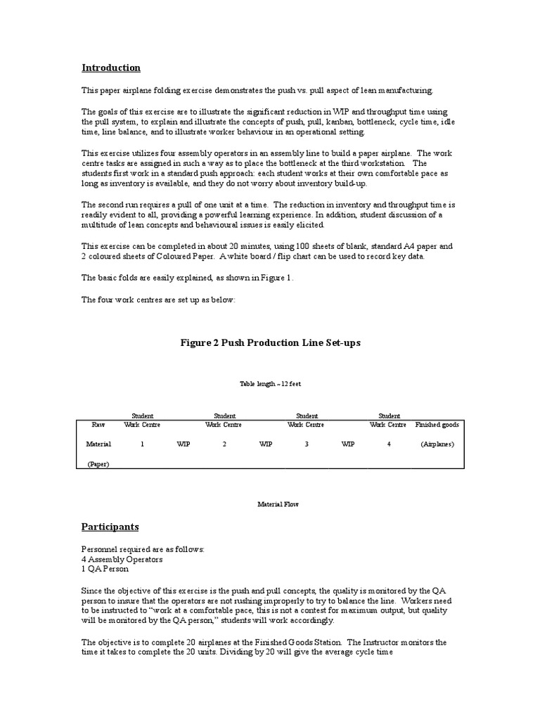 Paper Airplane Activity | PDF | Inventory | Lean Manufacturing