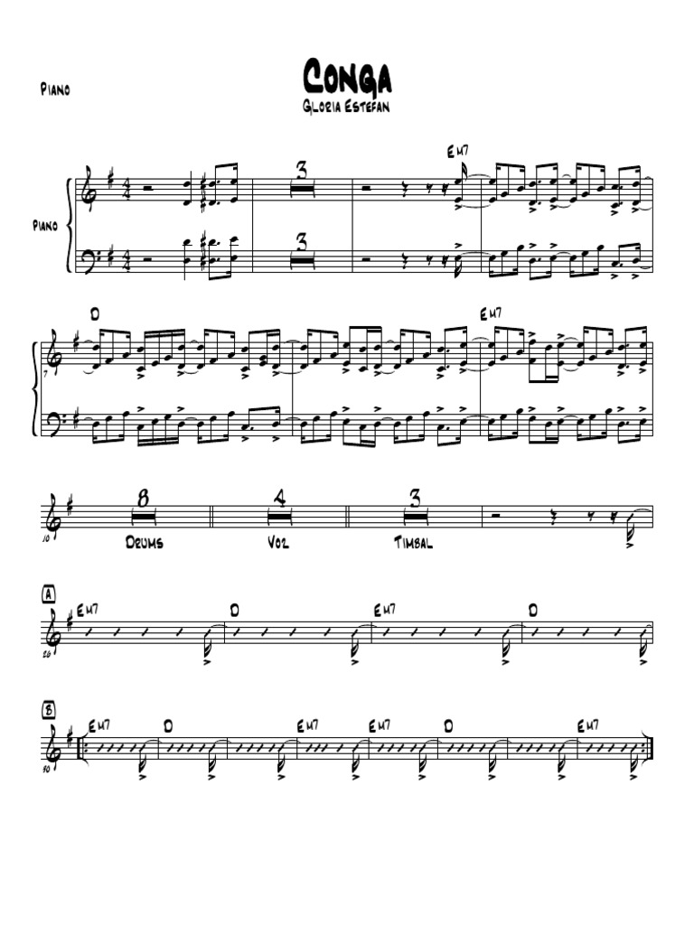 Gloria Estefan Conga Piano | PDF