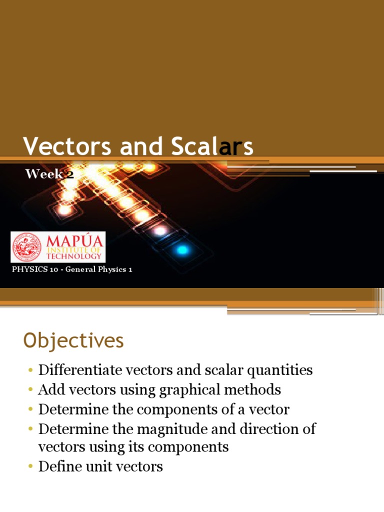 Phy10 Wk01 Vector 1 | PDF | Euclidean Vector | Mathematical Objects